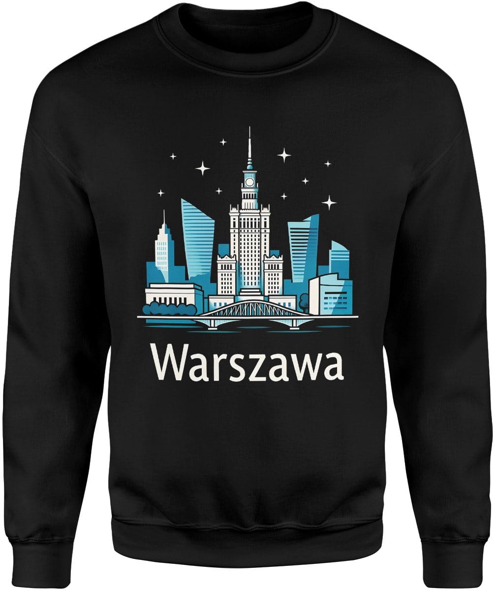 Warszawa – panorama miasta, Pałac Kultury, most i nowoczesne wieżowce ...